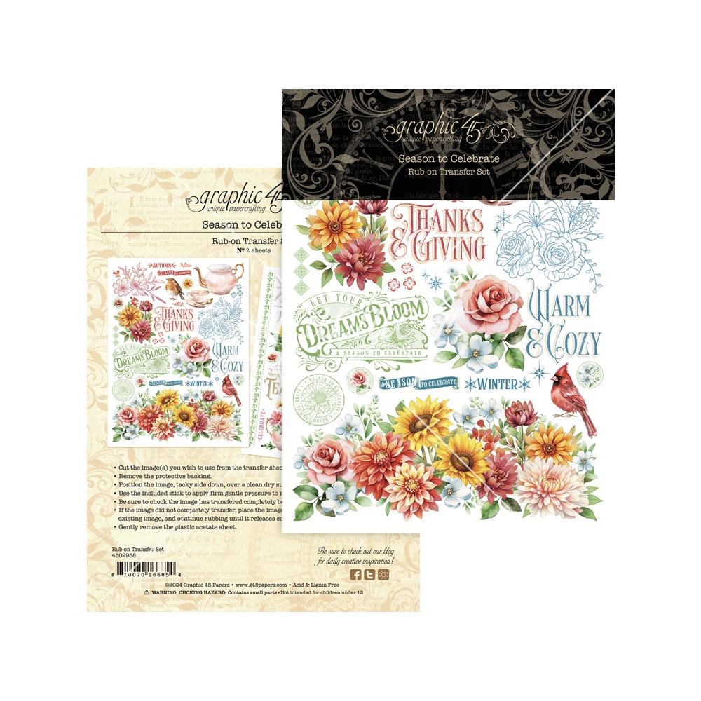 Graphic 45 Rub-On Transfers - Season To Celebrate – Captured Hearts ...