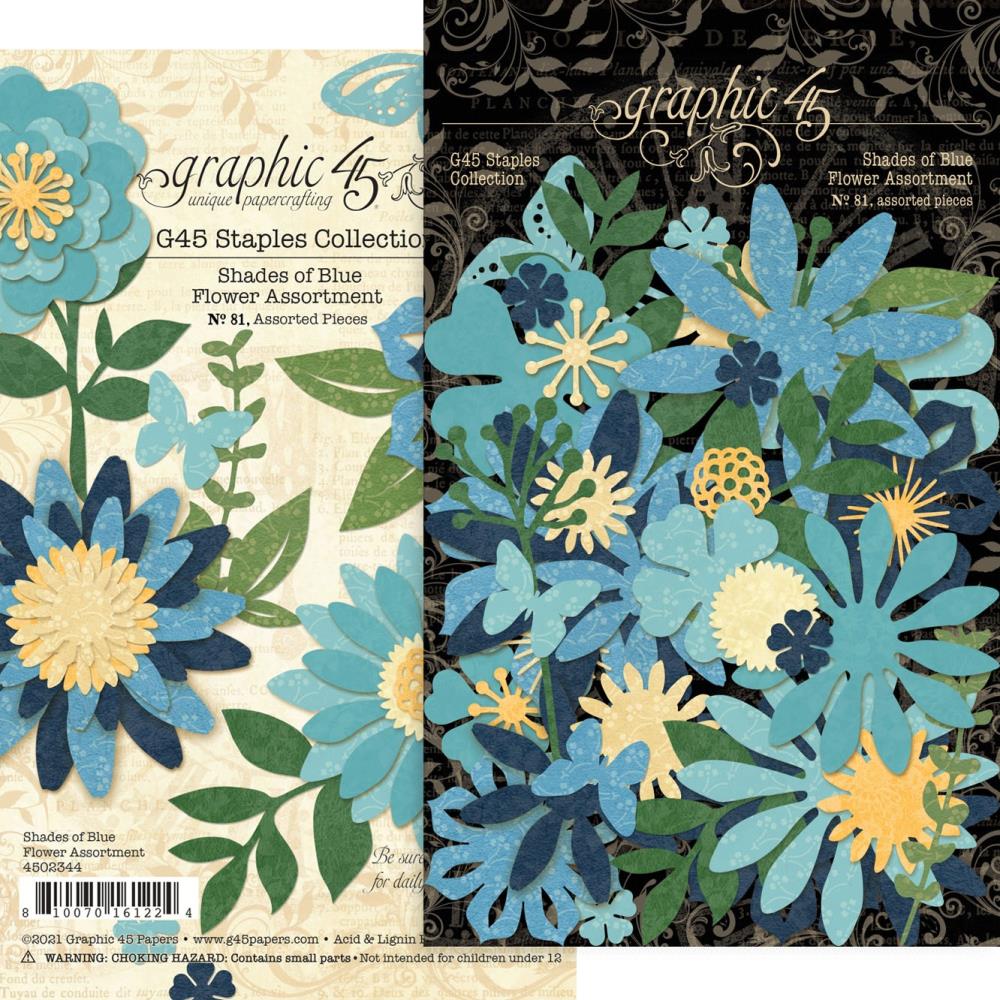 Graphic 45 Staples Flower Assortment - Shades Of Blue – Captured Hearts ...