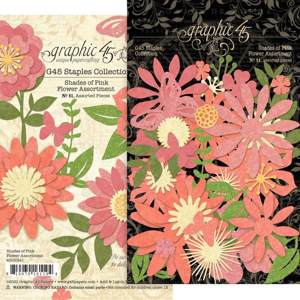 Graphic 45 Staples Flower Assortment - Shades Of Pink – Captured Hearts ...
